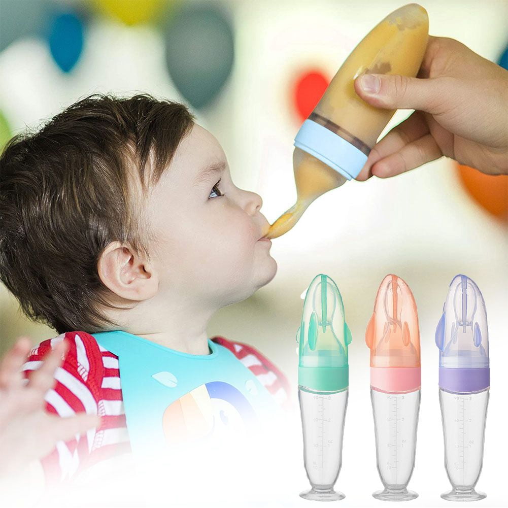 SPRING PARK Silicone Bottle Feeder Food Dispensing Squeeze Feeder with ...