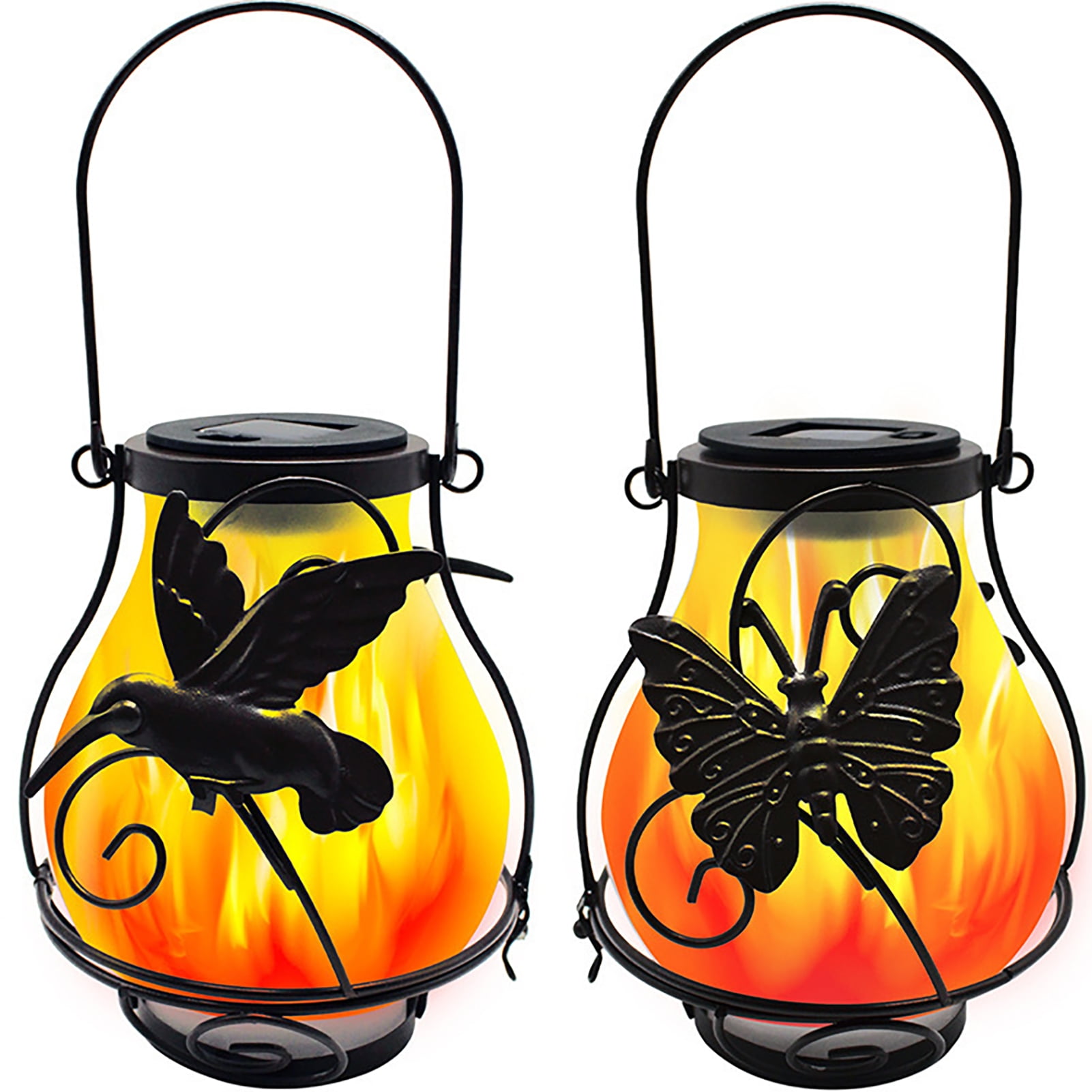 SPRING PARK Solar Lights Metal Solar Lantern Outdoor Hanging Lanterns ...