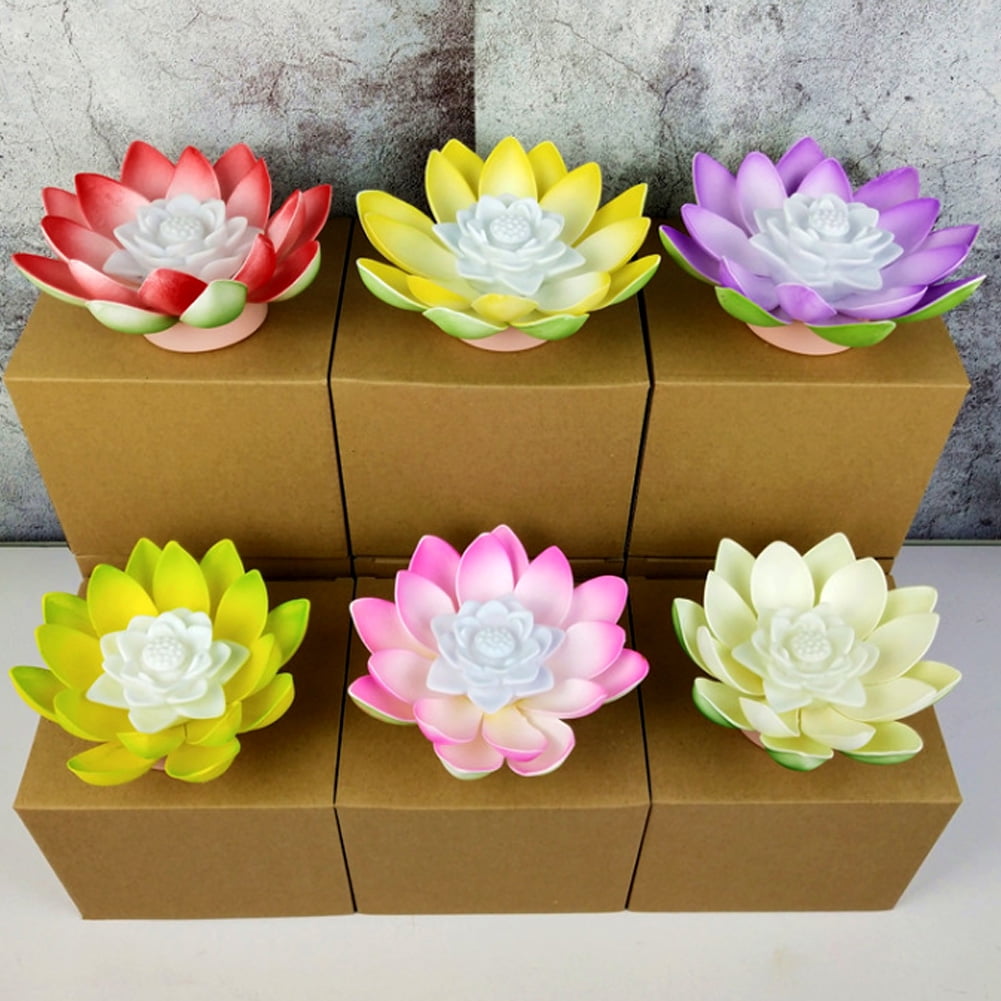 SPRING PARK Solar Powered LED Lotus Flower Floating Pool Light ...