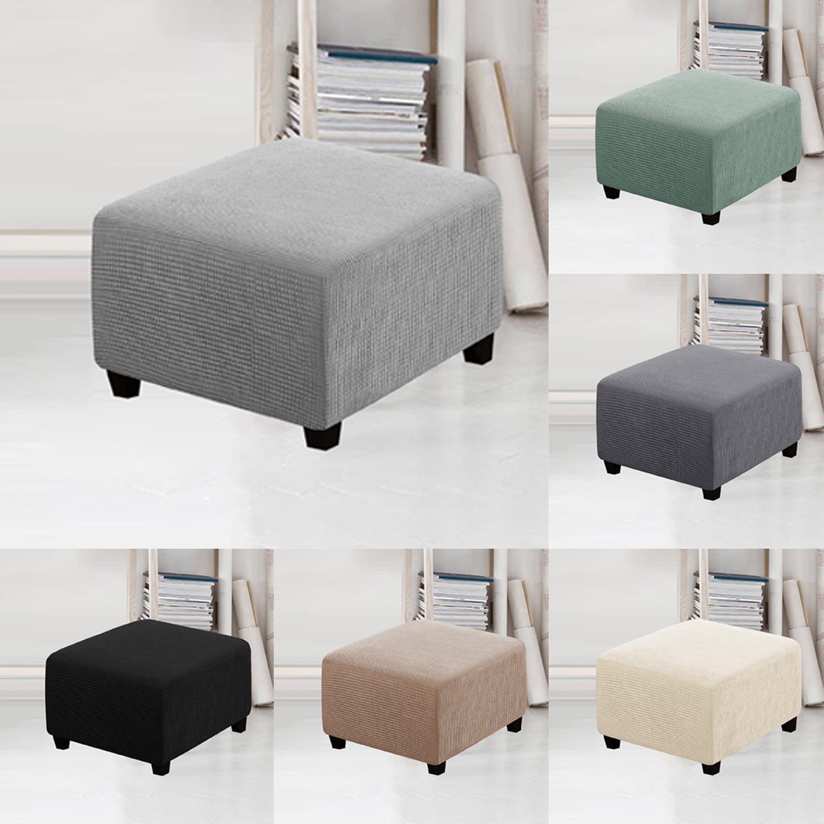 SPRING PARK Square Bar Stool Cover Stretching Widely Applied Breathable ...