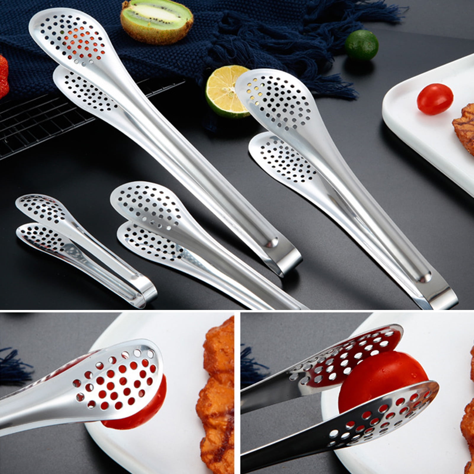 SPRING PARK Stainless Steel Salad Tongs BBQ Kitchen Cooking Serving ...