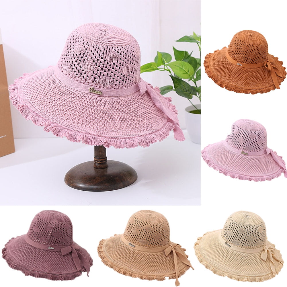 SPRING PARK Sun Visors for Women Hollowed-out Sun Protection Hat Beach ...