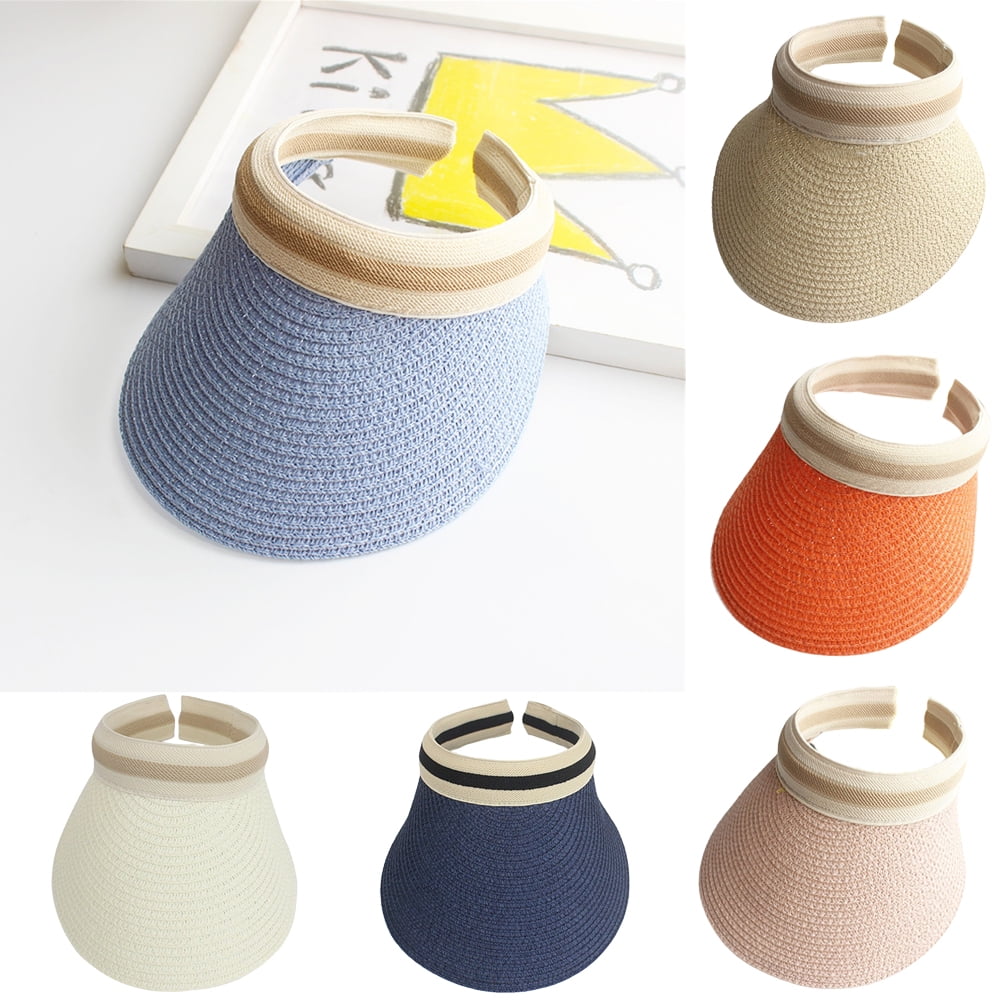 SPRING PARK Sun Visors for Women Wide Brim Straw Hat Women Beach Empty ...