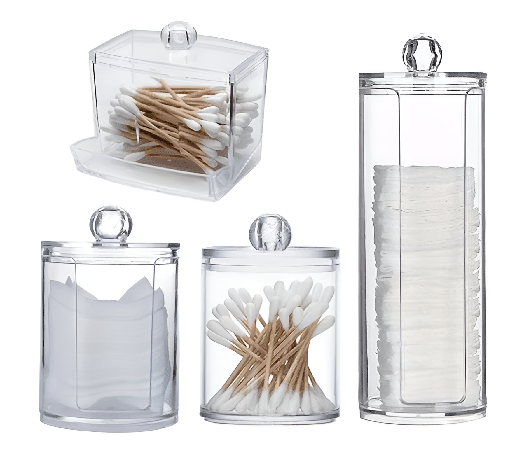 SPRING PARK Swab Holder Canisters with Lid, Bathroom Dispenser ...
