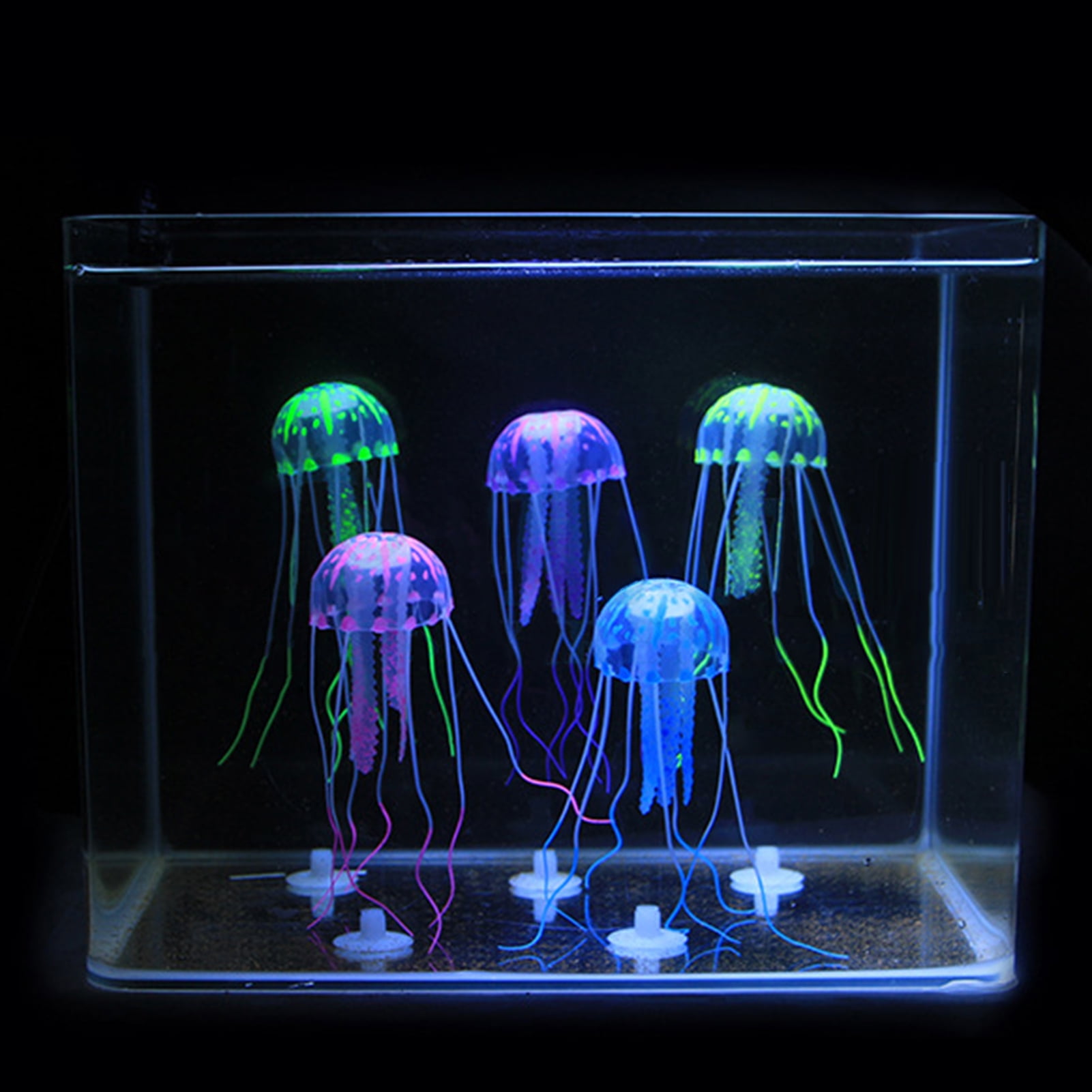 SPRING PARK Transparent Decorative Silicone Artificial Jellyfish Fish ...