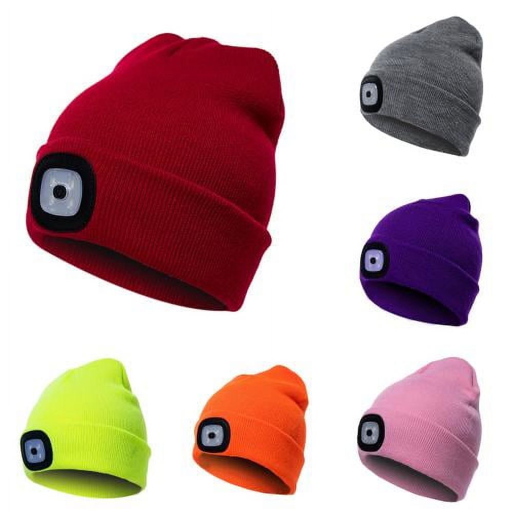 SPRING PARK Unisex Beanie Warm Knitted Hat with Light Beanie Cap LED ...