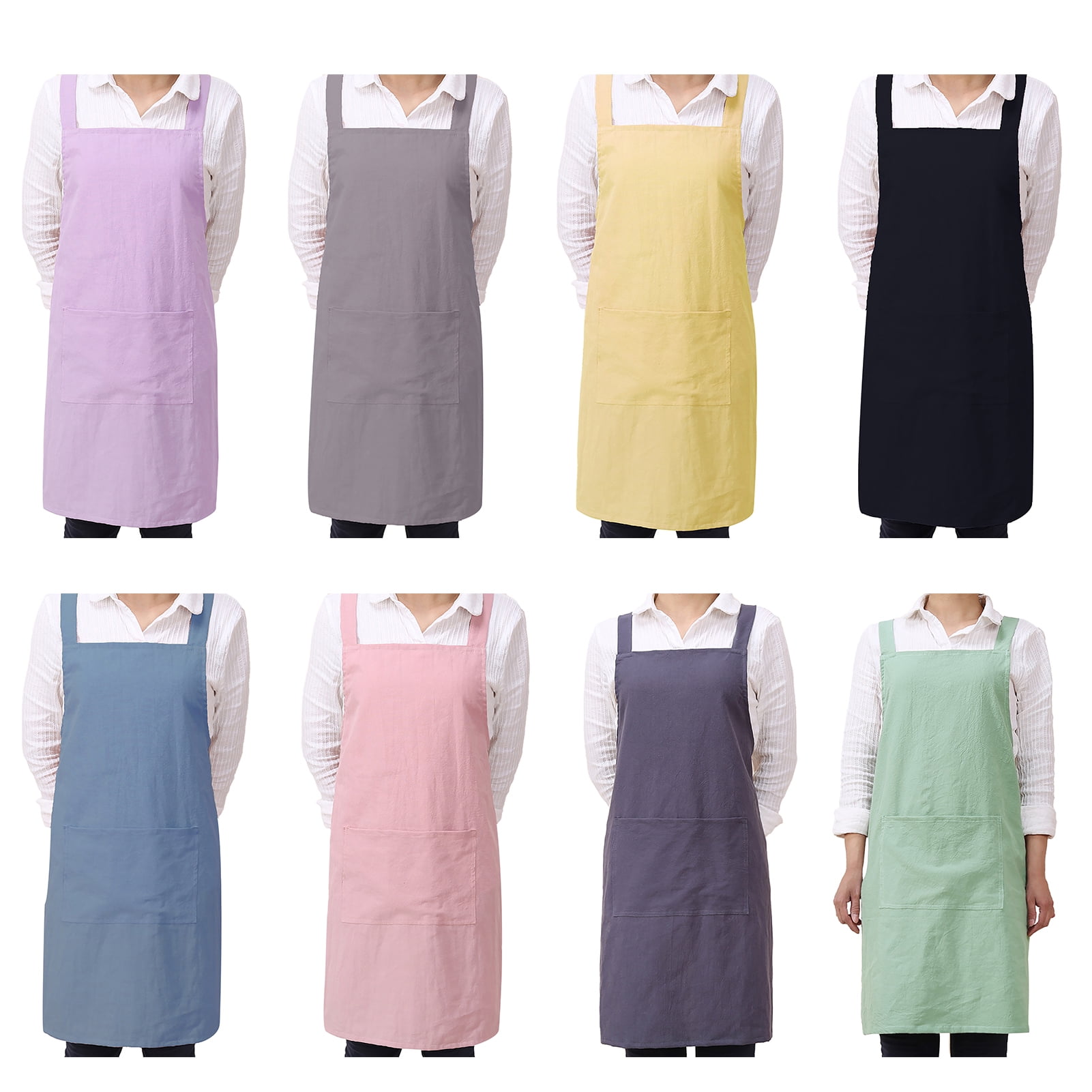 SPRING PARK Unisex Cotton Workwear Aprons Bulk for Kitchen Cooking ...