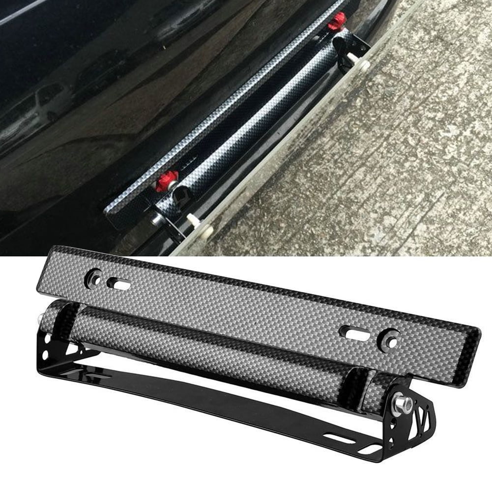 SPRING PARK Universal Adjustable Carbon Fiber Car Number License Plate ...