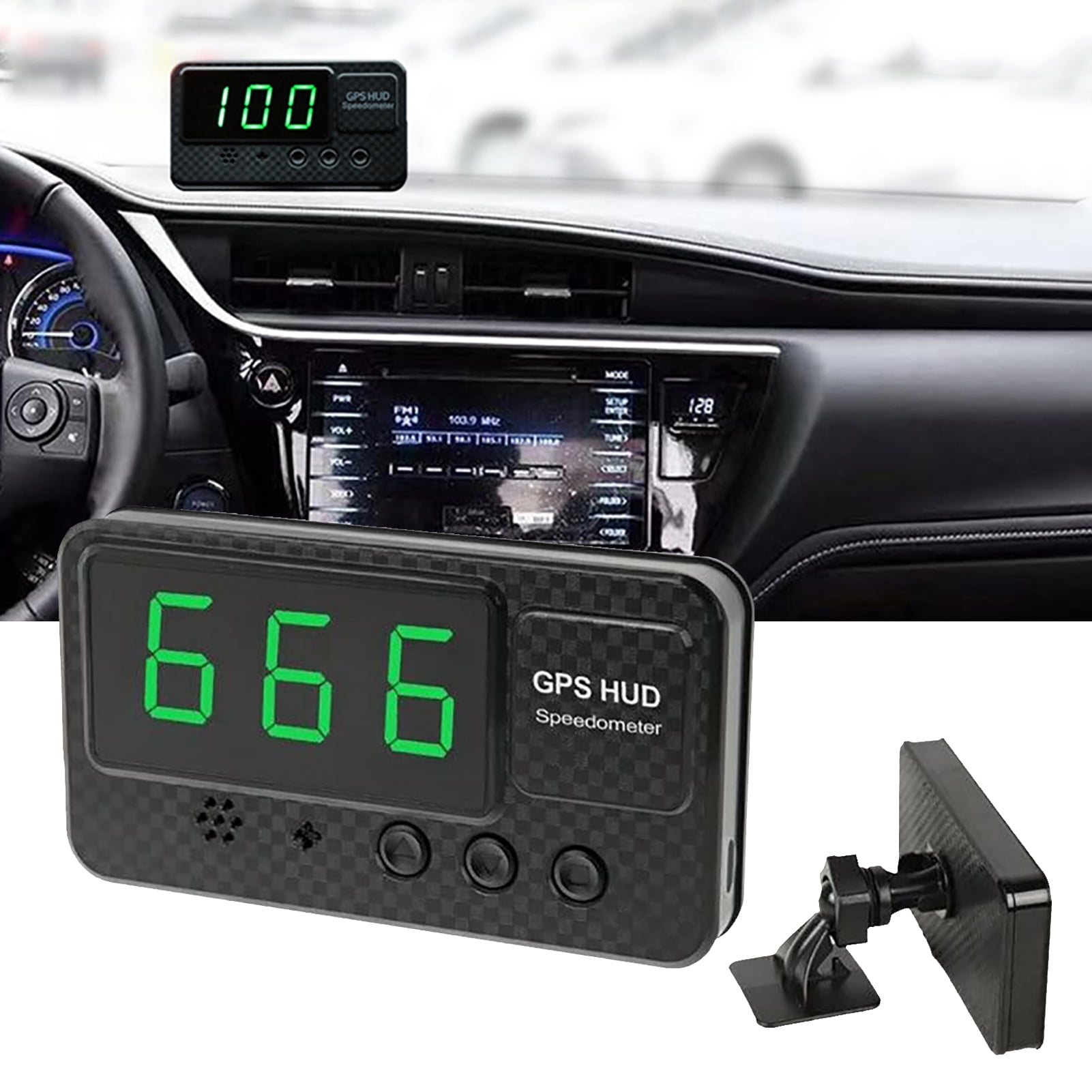 SPRING PARK Universal Car Digital Head-Up Display GPS Over-Speed Alarm ...