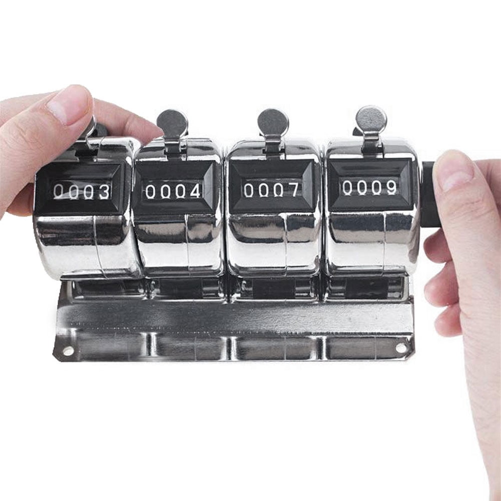 SPRING PARK Useful Tally Counter Hand Clicker 4 Row 4 Digit Mechanical ...