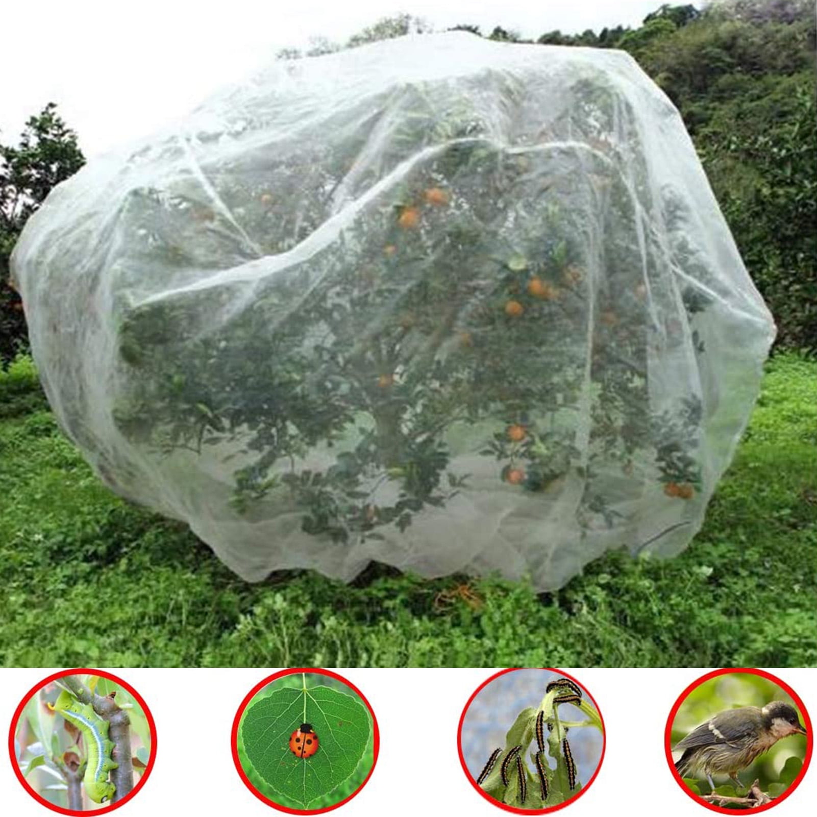 SPRING PARK White Ultra Fine Woven Cover Bag Fly Screen Netting Insect ...