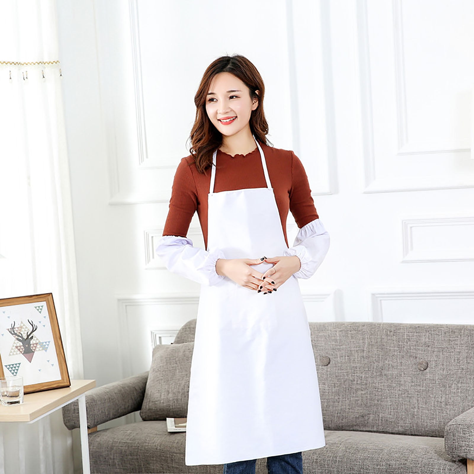 SPRING PARK White Unisex Commercial Apron Bulk for Kitchen Cooking ...