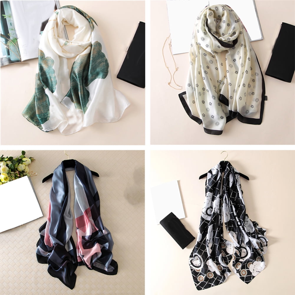 SPRING PARK Women Floral Print Scarf Long Loop Head Neck Wrap Shawl ...