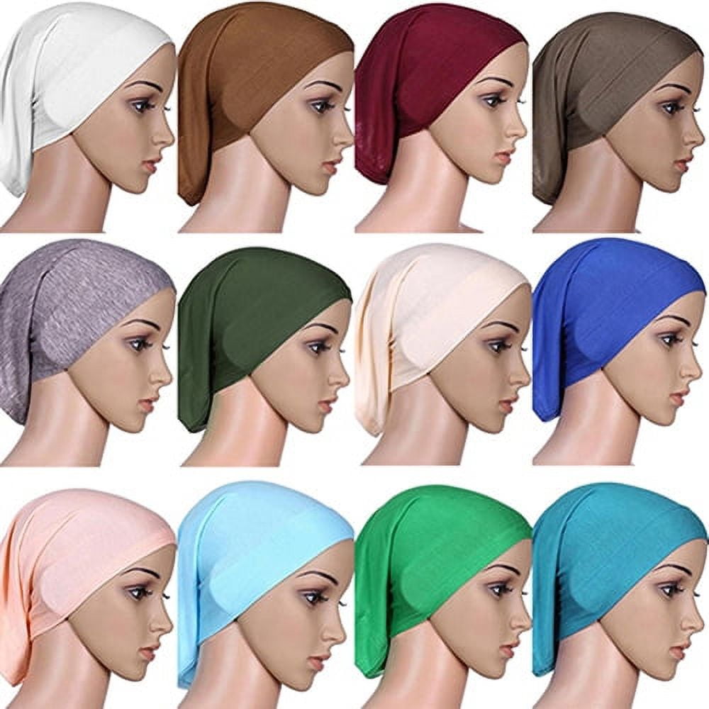 SPRING PARK Women's Soft Solid Color Short Muslim Islamic Solid Cotton ...