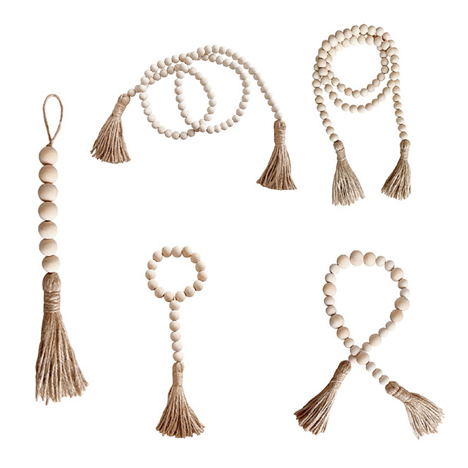 SPRING PARK Wooden Beads Garland Beads Farmhouse Rustic Wood Bead ...