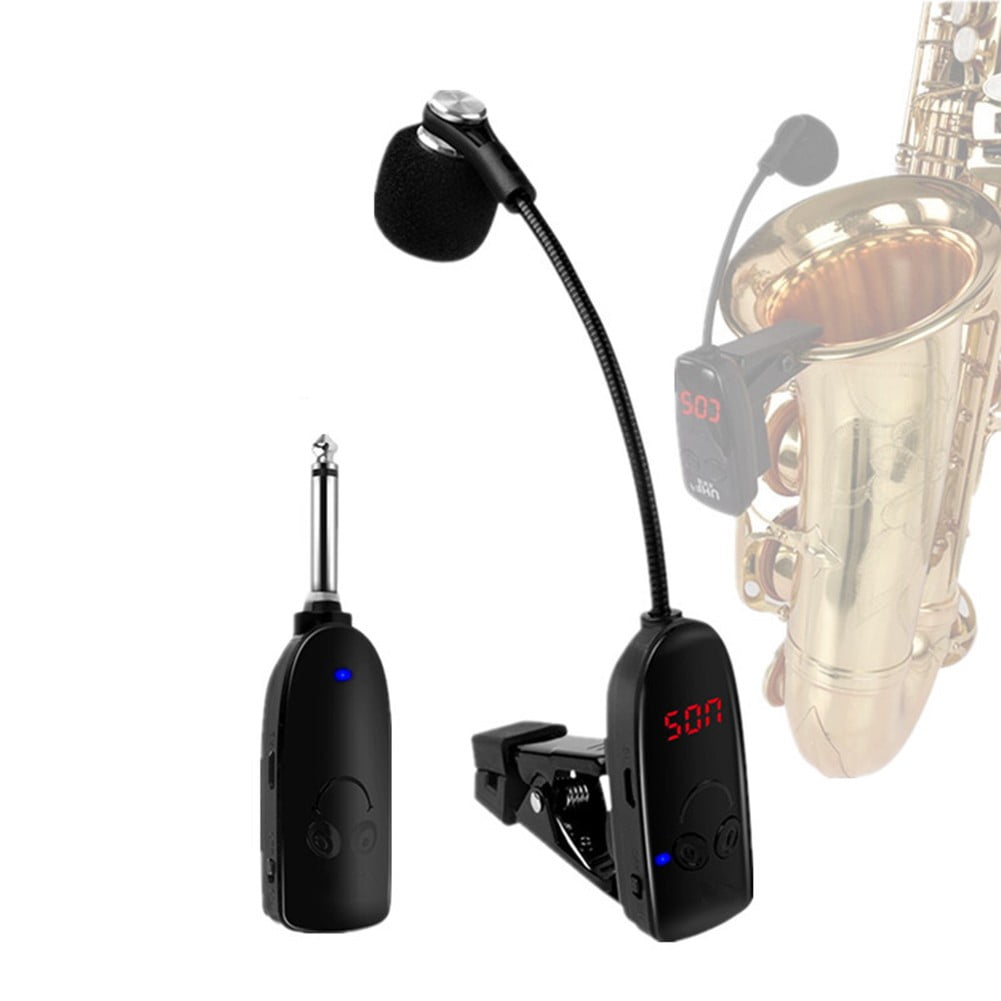 SPRING Professional UHF Wireless Instrument Microphone System For Saxophone Trumpet Sax ...