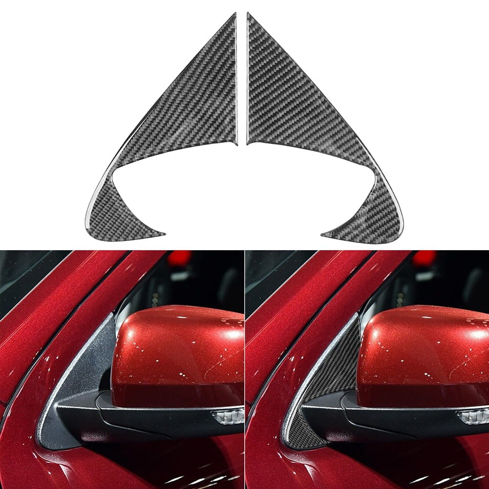 SPRING Real Carbon Fiber Side Mirror Base A-Pillar Panel Cover For ...