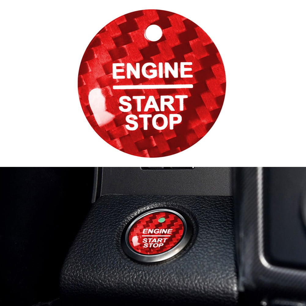 SPRING Red Carbon Fiber Keyless Engine Push Button Sticker ford F-150 ...