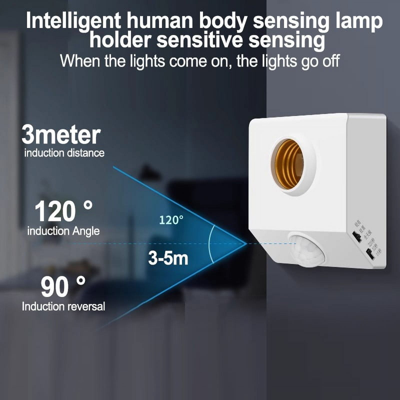 SPRING Smart 85-265V 100W PIR Induction Infrared Motion Sensor E27 LED ...