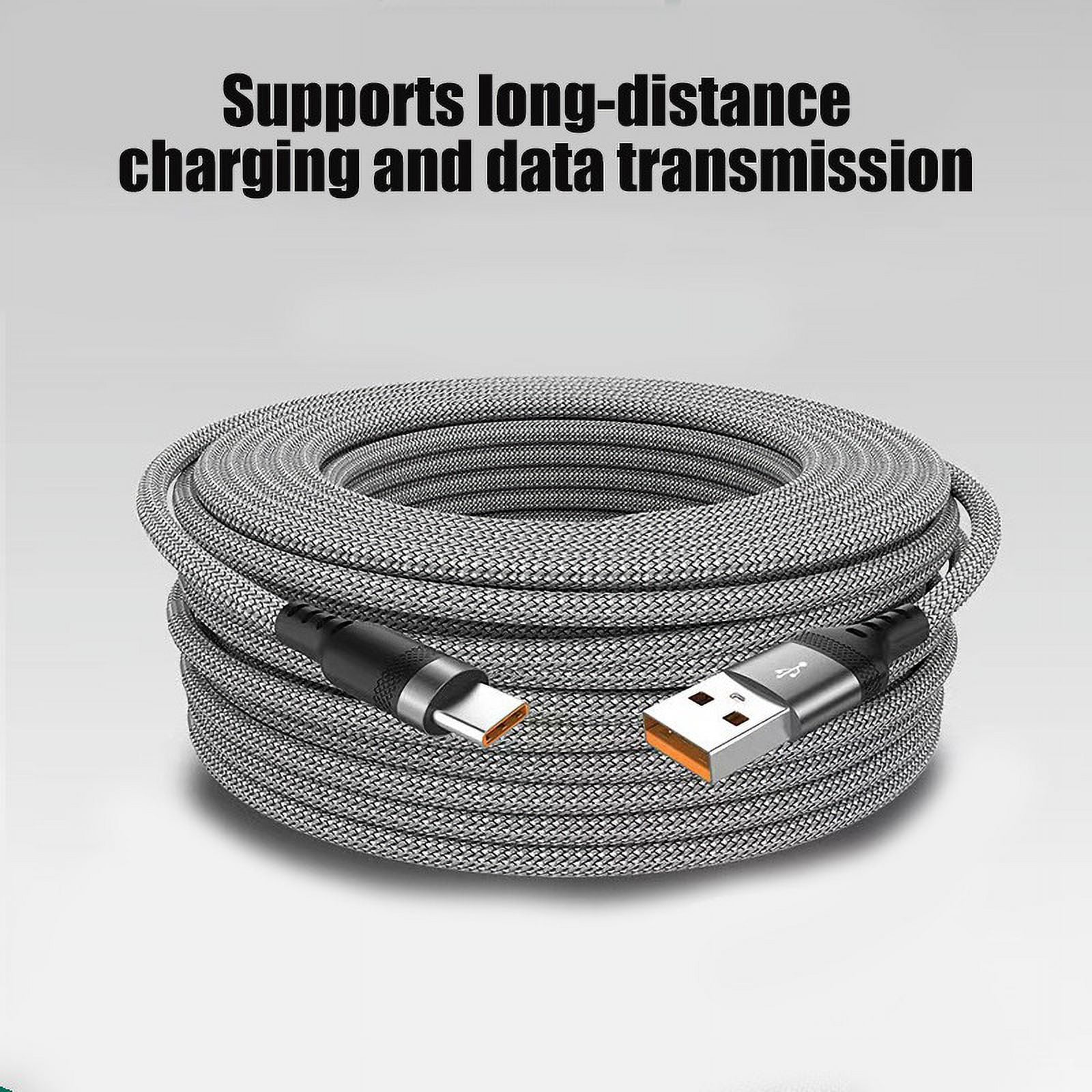 SPRING Sturdy Premium 6A For USB-C Extended Length Data Cable Sleek ...
