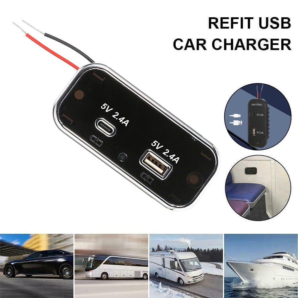 SPRING USB Car Charger Dual Socket 12V 4.8A 2Port Adapter Power Socket ...