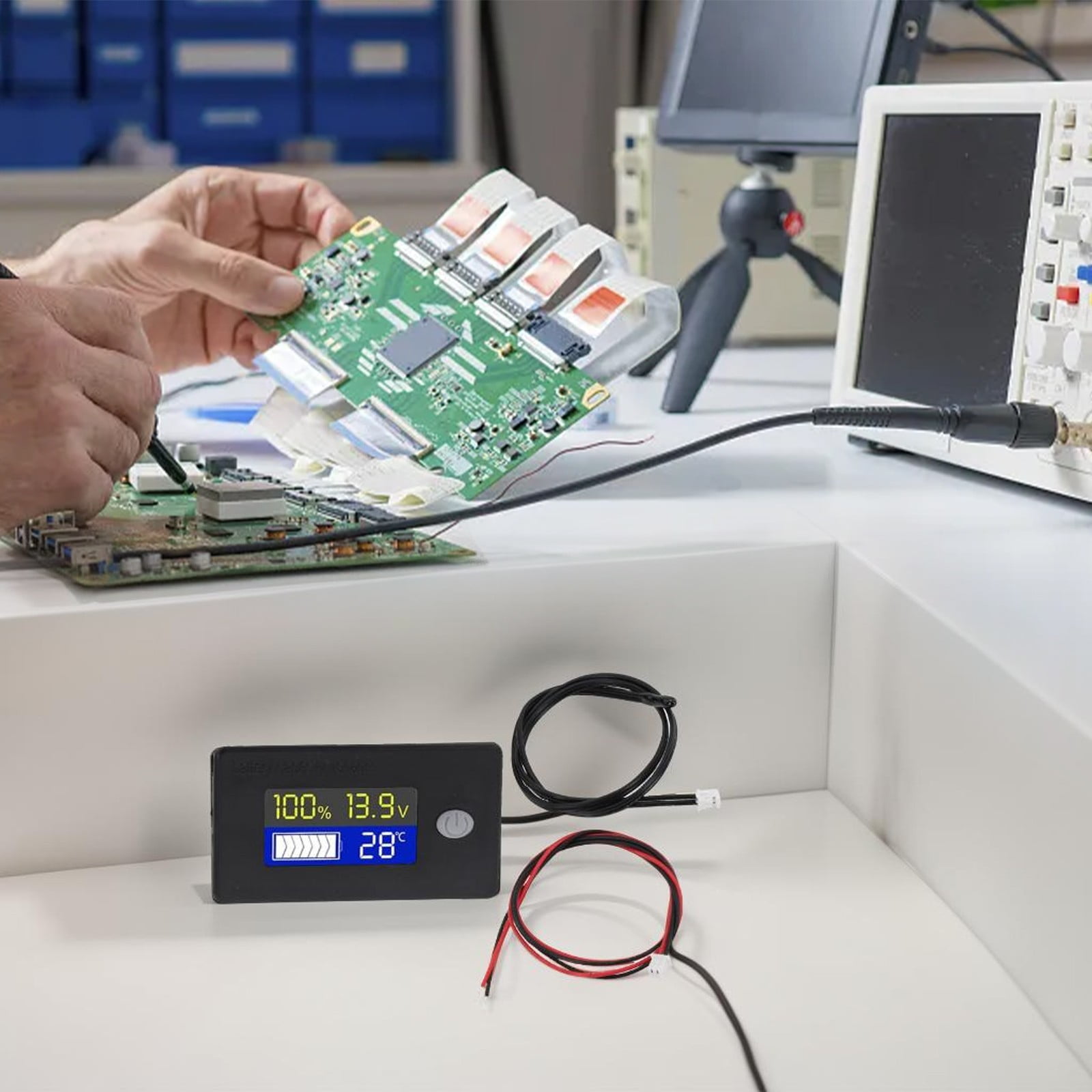 SPRING ithium-ion Battery Capacity Voltage Meter Alarm and External ...