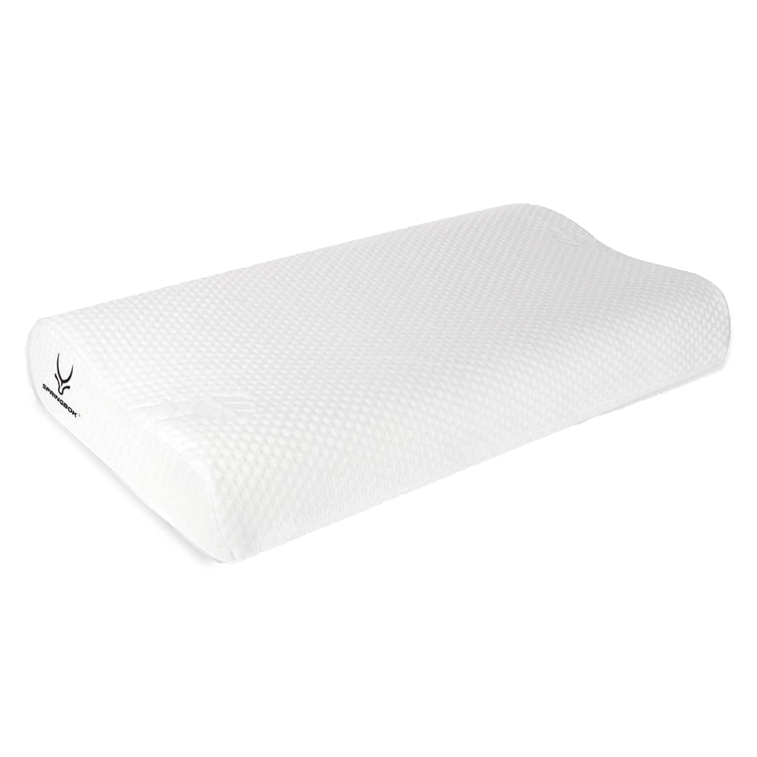 SPRINGBOK Polyester Fabric Memory Foam Pillow | Ergonomic Cervical Neck ...