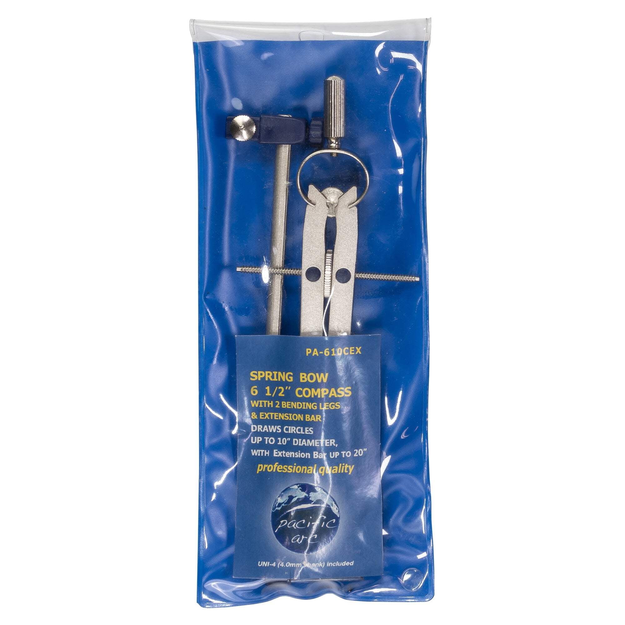 Pacific Arc, Spring Bow Compass with Extension bar, ruling Pen, 6 inch ...