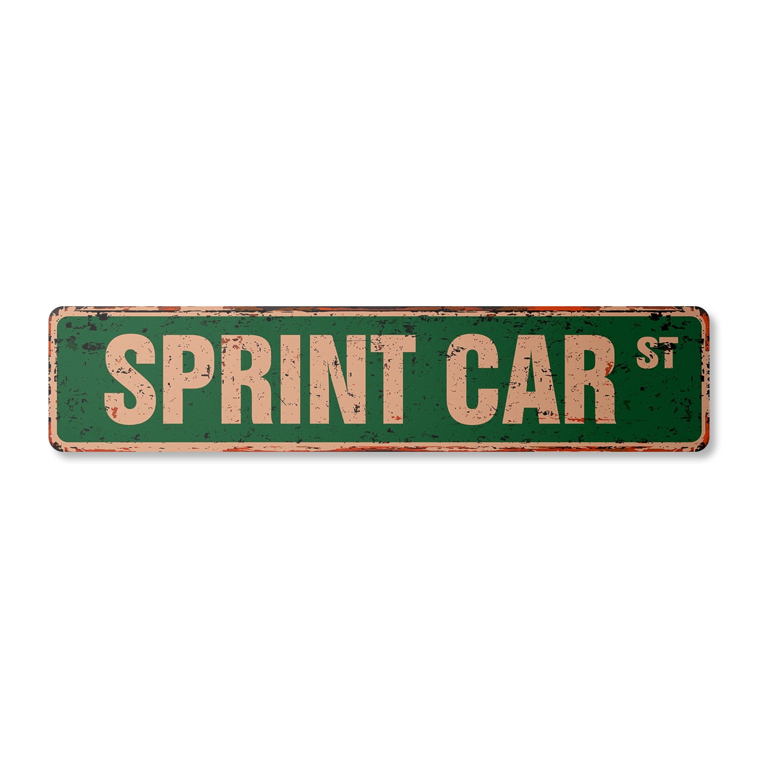 SPRINT CAR Vintage Aluminum Street Sign short track race racing helmets ...