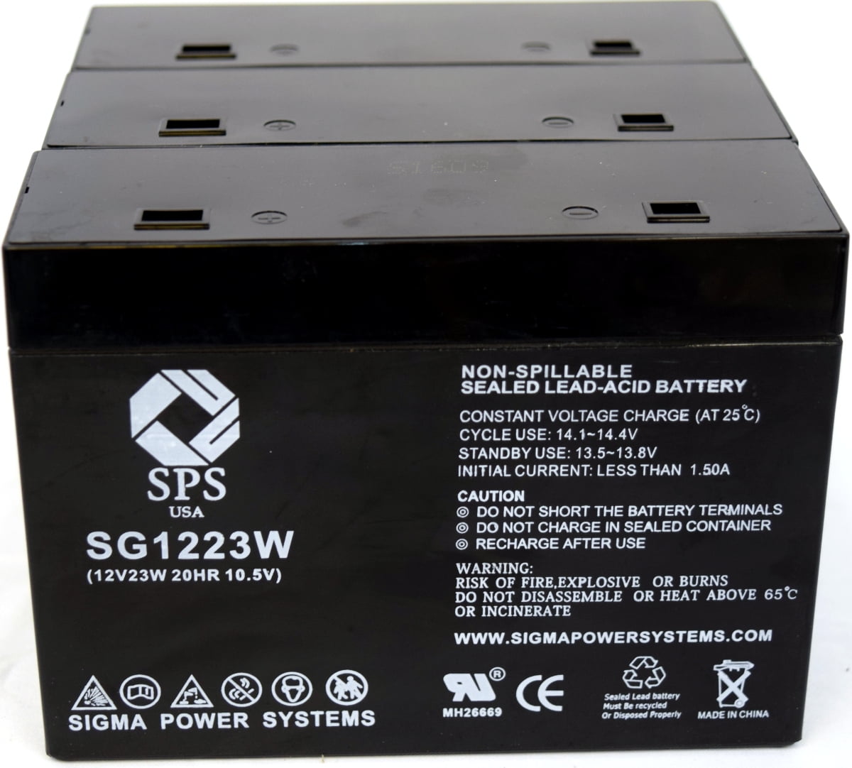 SPS Brand 12 V 5 Ah (Terminal T1T2) 1223W Replacement battery (SG1223W) for APC BackUPS Office ...