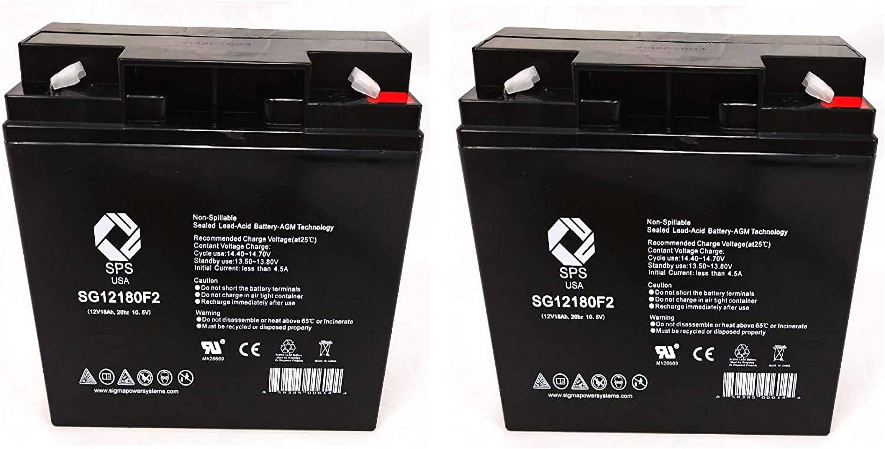 SPS Brand 12V 18 Ah terminal F2 Replacement Battery (SG12180F2) for ...