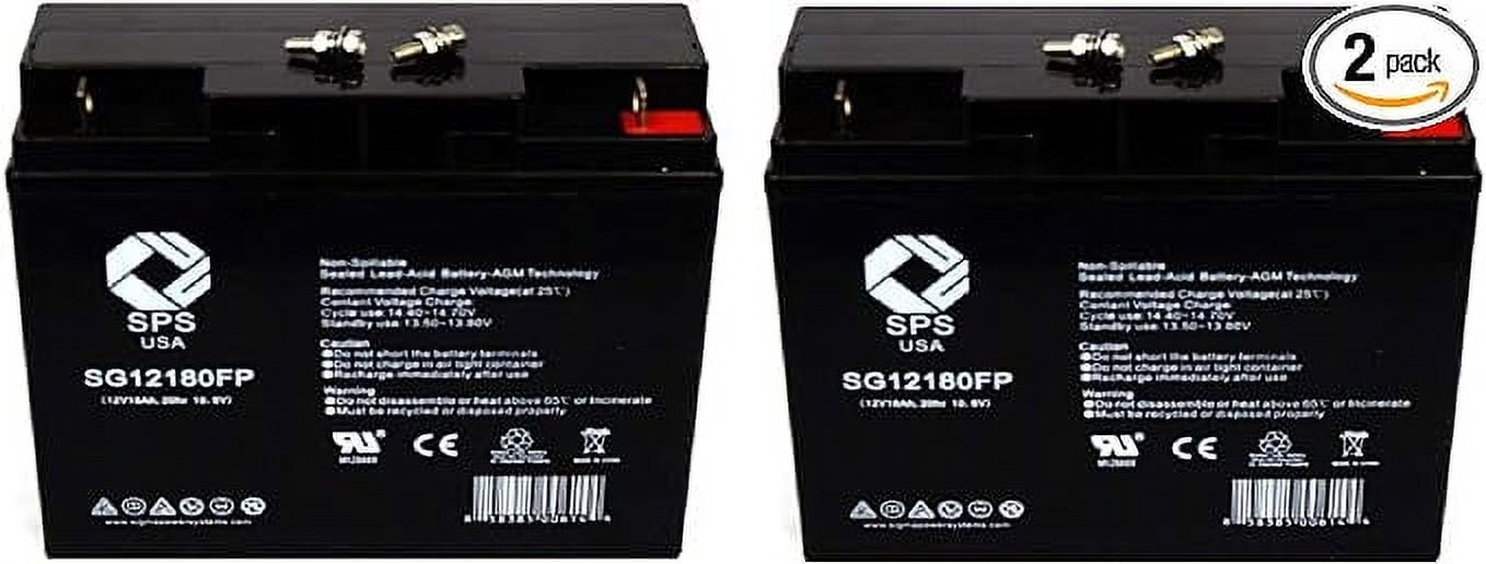 SPS Brand 12V 18Ah Replacement Battery (SG12180FP) for Pride Mobility ...