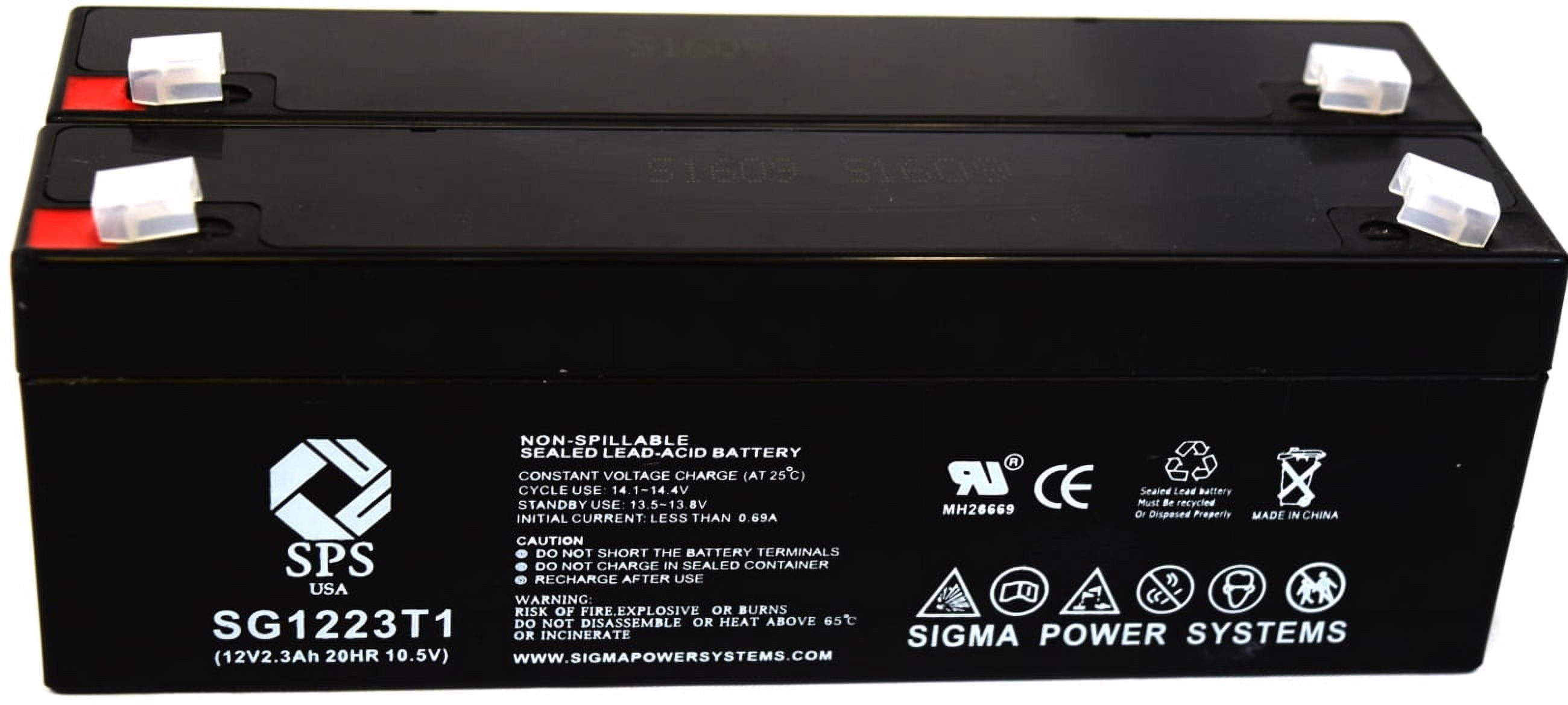 SPS Brand 12V 2.3 Ah Replacement Battery (SG1223T1) for Novametrix ...