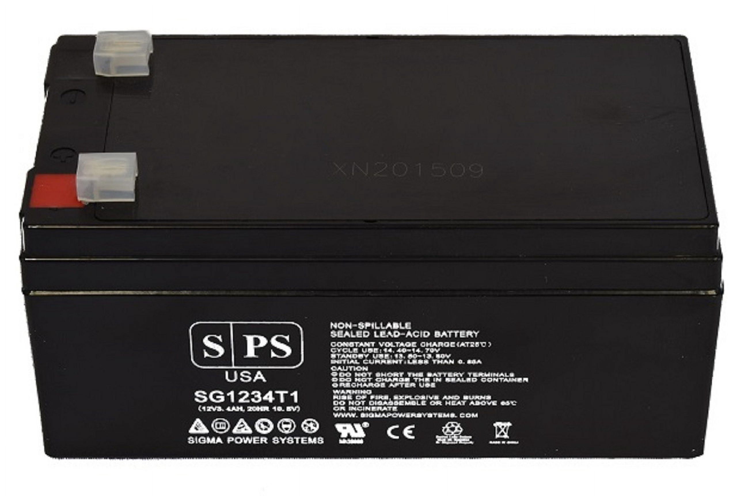 SPS Brand 12V 3.4 Ah Replacement Battery (SG1234T1) for Compatible UPS ...
