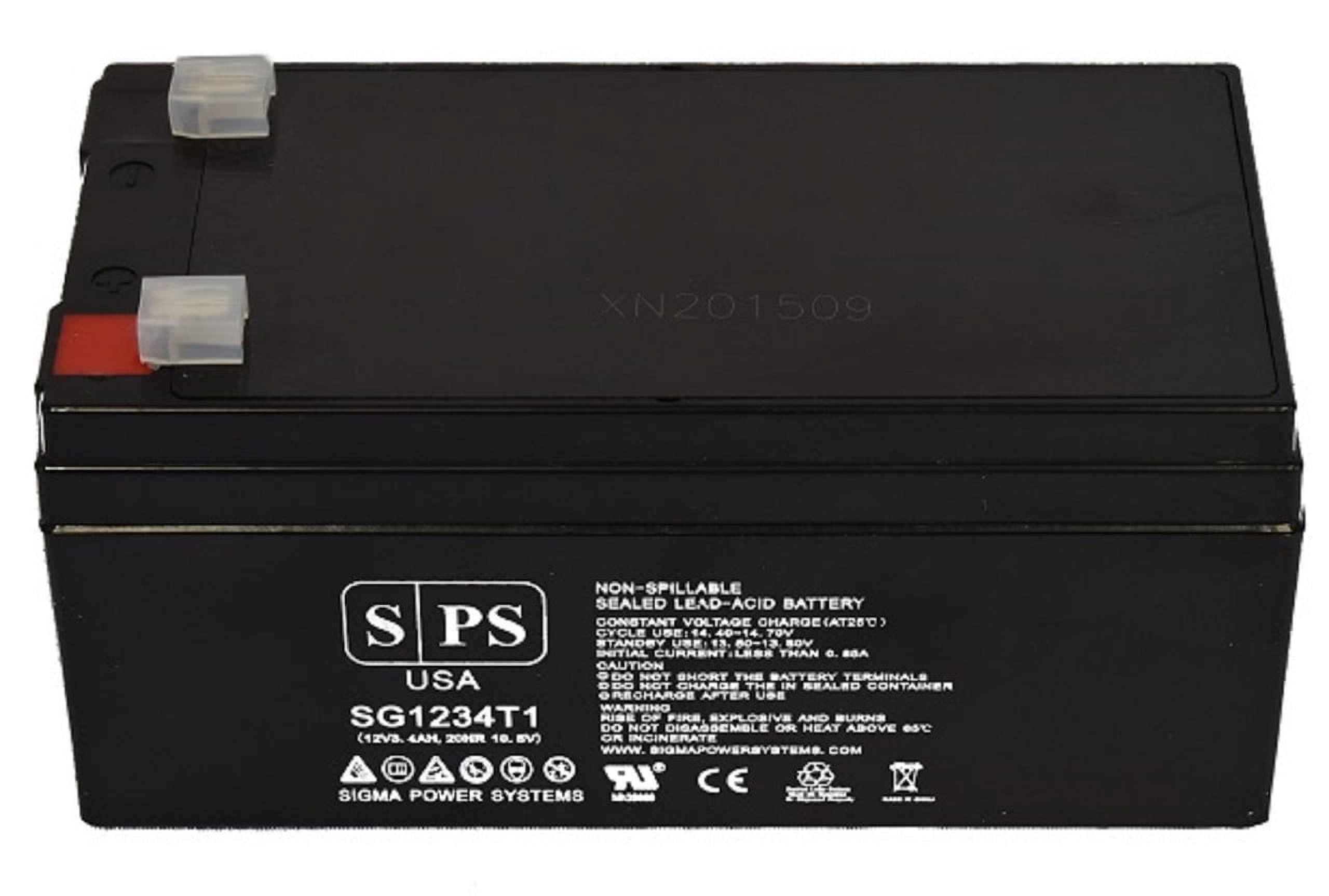 SPS Brand 12V 3.4 Ah Replacement Battery (SG1234T1) for Elsar 23022 (1 ...