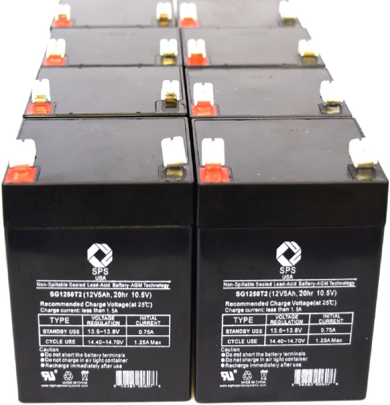 SPS Brand 12V 5 Ah Replacement Battery (SG1250T2) for APC SURT192XLBP UPS (8 PACK) - Walmart.com