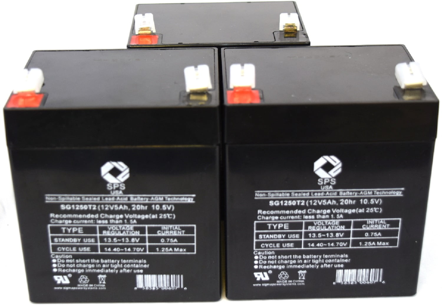 SPS Brand 12V 5 Ah Replacement Battery (SG1250T2) for THREEAC ON2000XIU ...