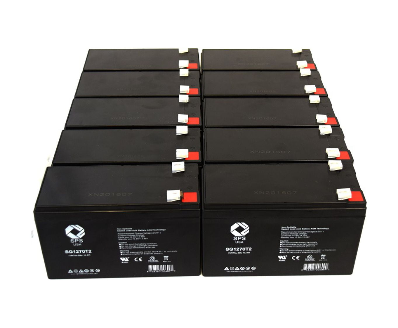 SPS Brand 12V 7 Ah Replacement Battery (SG1270T2) for APC RBC32 UPS (10 ...