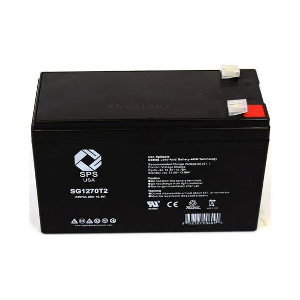 SPS Brand 12V 7 Ah Replacement Battery (SG1270T2) for PowerWare PW5110 ...