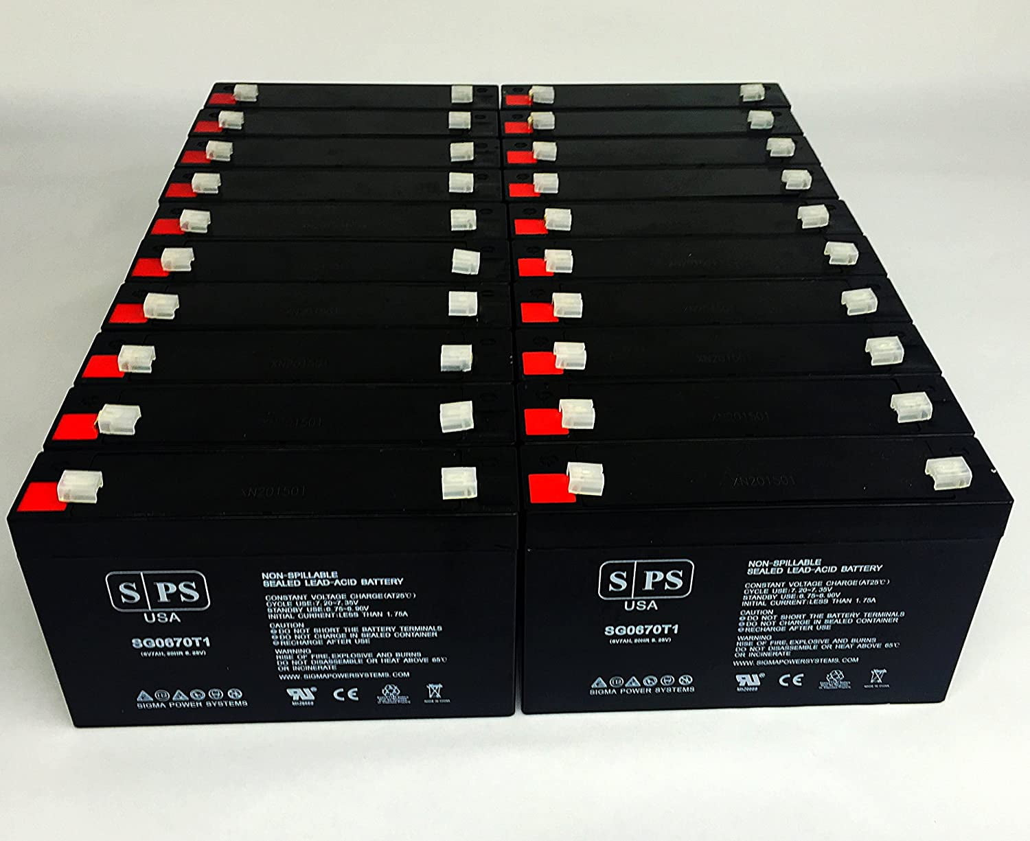 SPS Brand 6V 7 Ah Replacement Battery (SG0670T1) for Emerson NP7-6 (20 ...