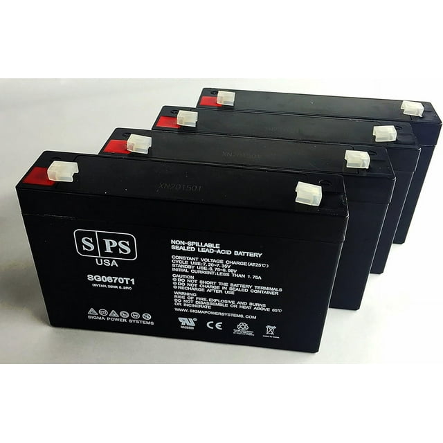 SPS Brand 6V 7 Ah Replacement Battery (SG0670T1) for Rastar Lamborghini ...
