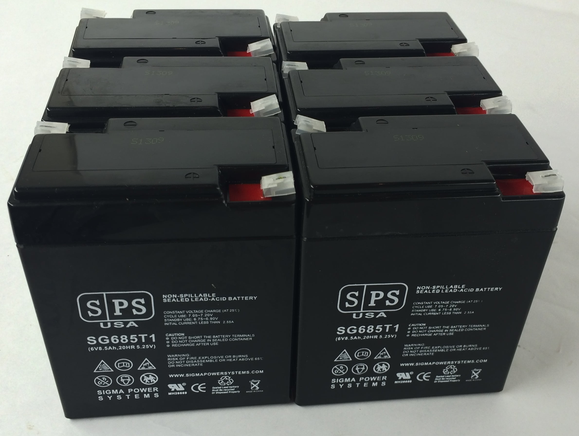 SPS Brand 6V 8.5Ah Replacement Battery (SG0685T1) for Teledyne Big Beam ...