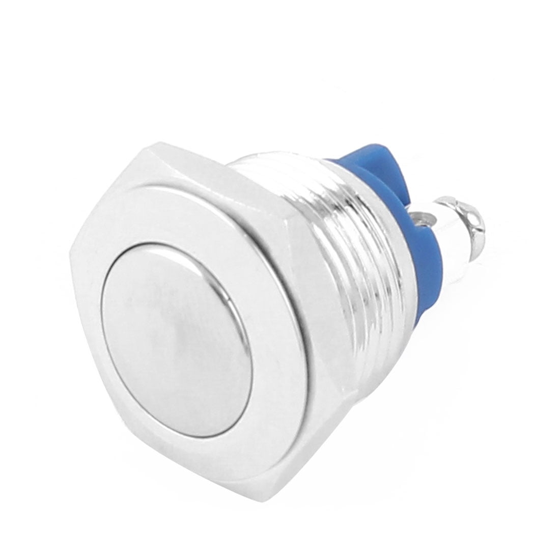 SPST 2-Screw Termianls 16mm Panel Mount Momentary Metal Push Button ...