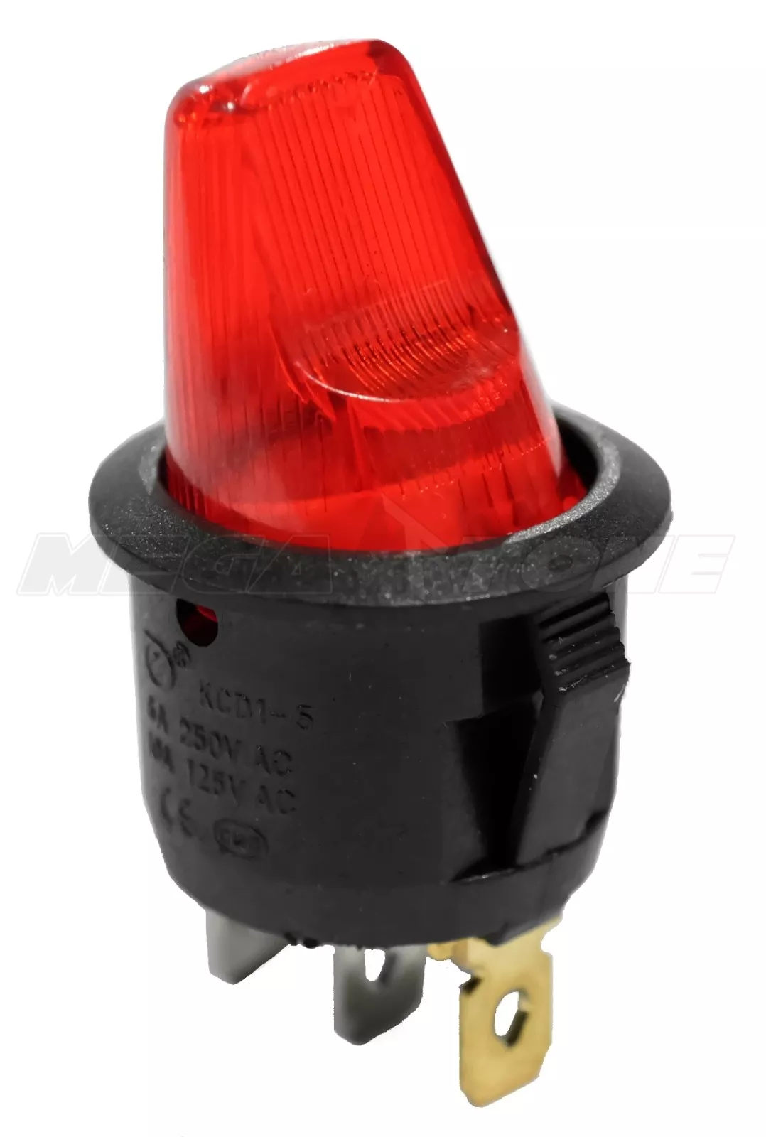 SPST ON/OFF Mini Rocker Switch T85 w/Paddle Handle & RED Neon Lamp USA ...
