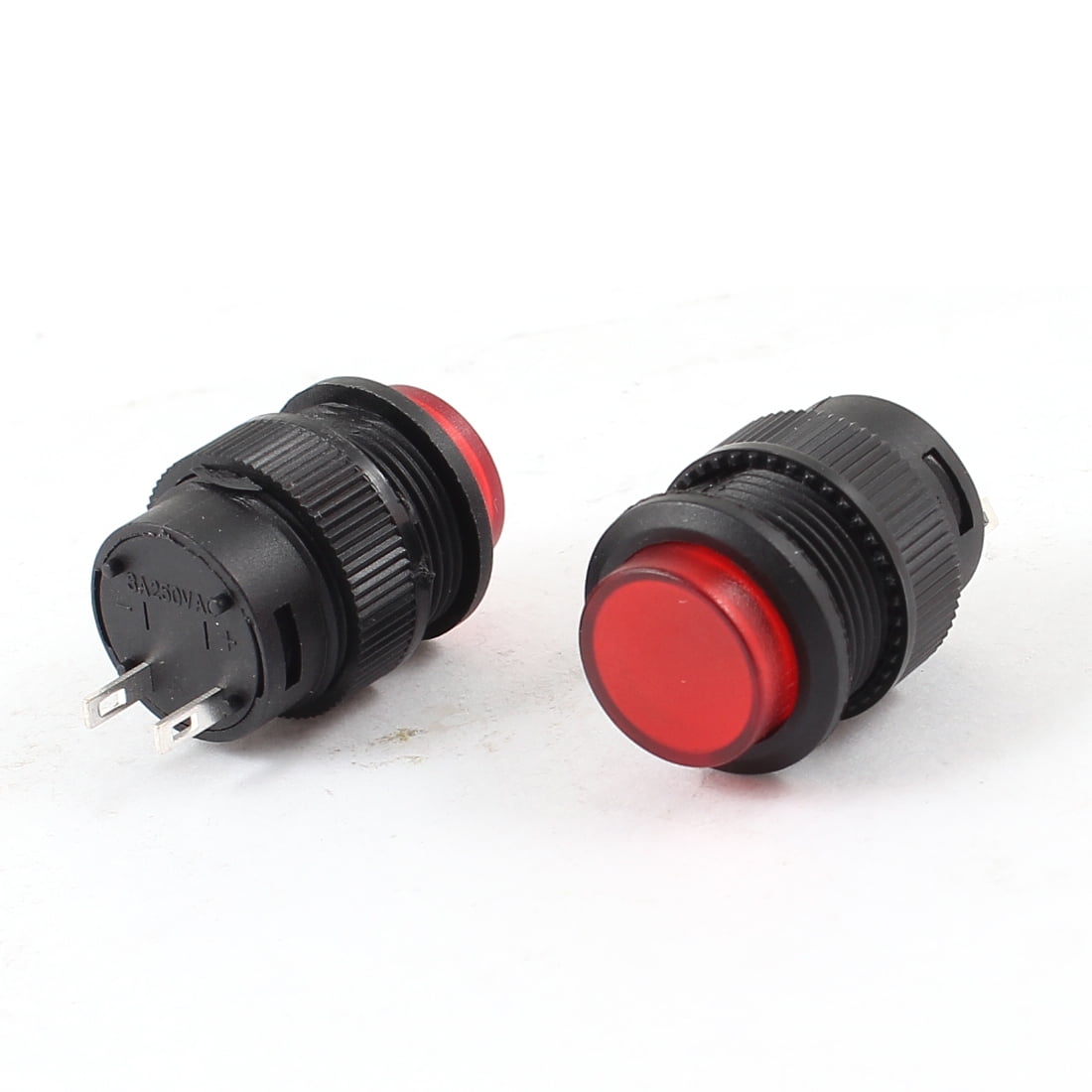 SPST Red Momentary Push Button Switch 250V 3A 2 Terminals 2 Pcs ...