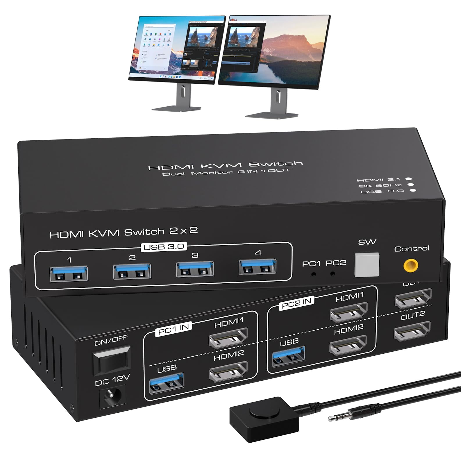 SPSWHD 8K60Hz HDMI KVM KEF16 Switch Monitors Computers 4K120Hz Dual ...