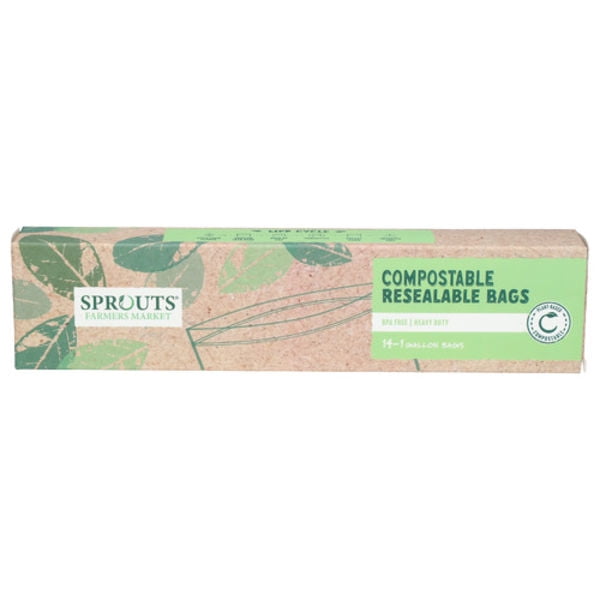 SPT 1 Gallon Compostable Resealable Bags 14 ct Package May Vary ...