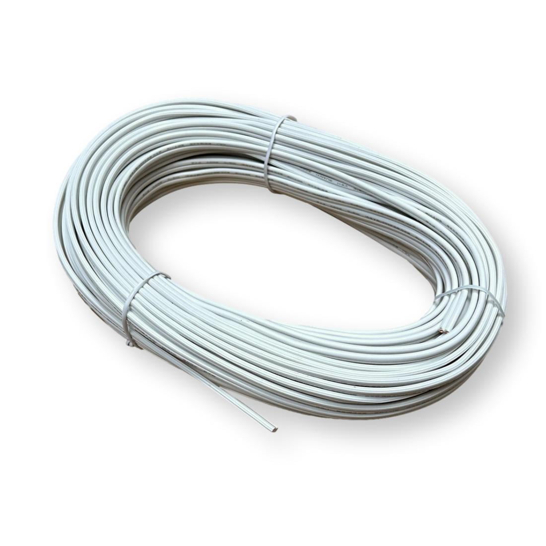 EZLS White SPT-1 Wire, 100 Ft, 18 Gauge, Christmas Wire, Zip Cord, Lamp ...