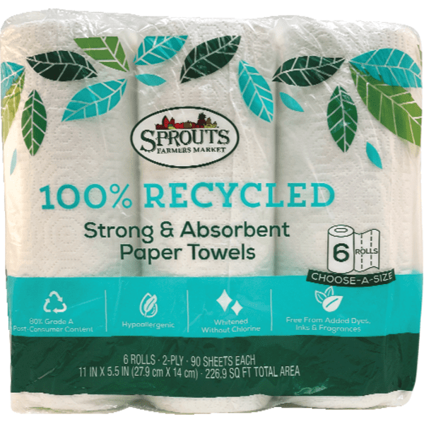 SPTs 100% Recycled Paper Towels 6 Pack 6 ct - Pack of 5 - Walmart.com