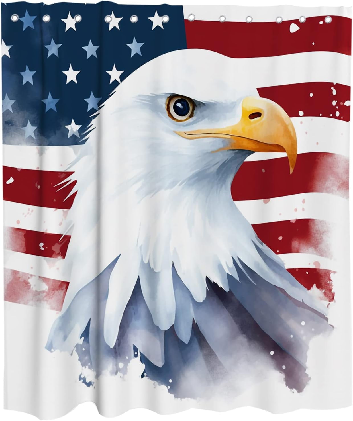 Spxubz American Flag Shower Curtain Usa Bald Eagle Stars And Stripes
